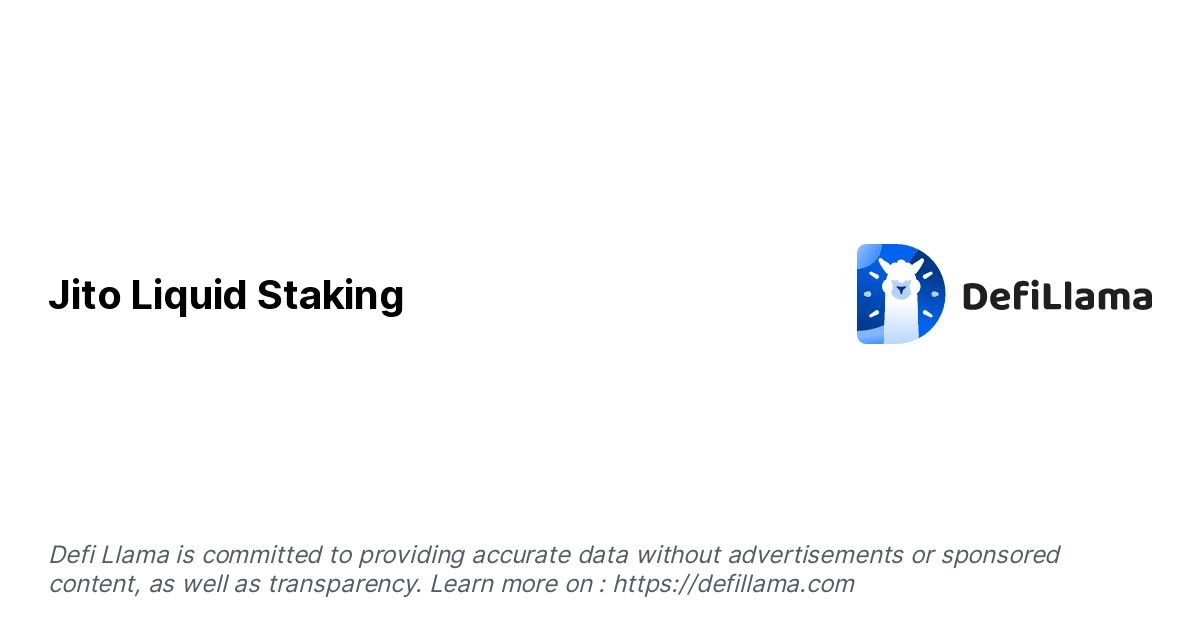 Jito Liquid Staking TVL, Fees & Revenue